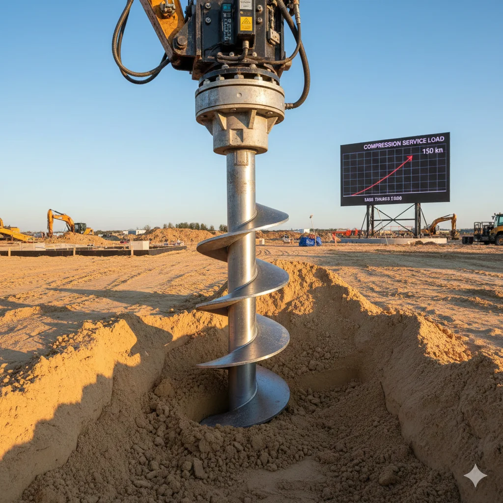 Capacité portante d'un pieu vissé Exercice corrigé